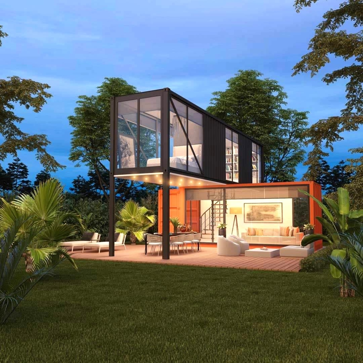 Multi Storey Shipping Container House - Tiny House Universe