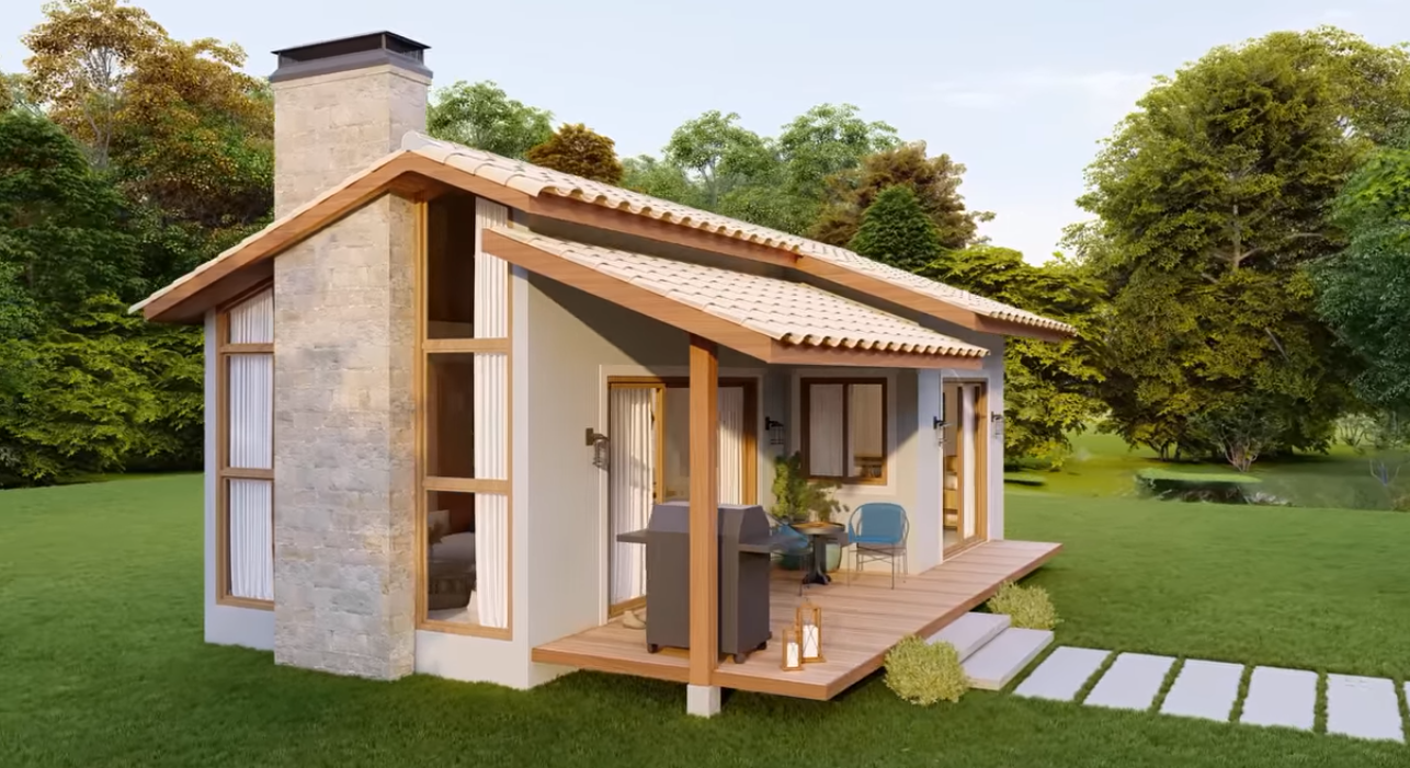 Single Storey Small House 45 Square Meters - Tiny House Universe