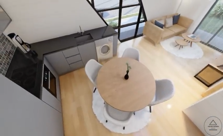 Tiny Living Space 6x7 Meters Modern Design - Tiny House Universe