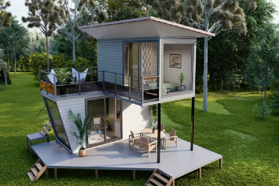 Small Container House Idea 6×7 Meter Modern Design - Tiny House Universe