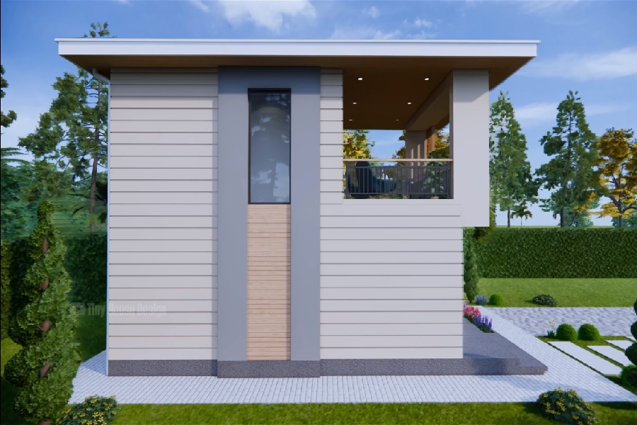 Two Storey Small House Model, 4x7 Simple Plan - Tiny House Universe