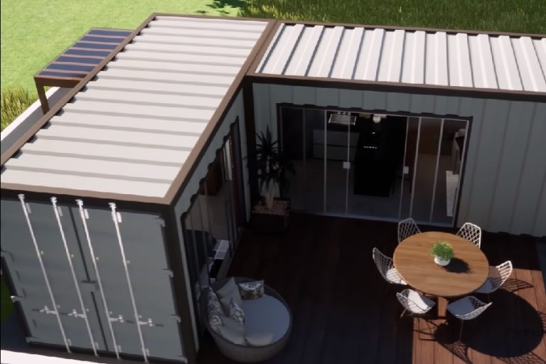 L Type Container House Plan: 2x40 Ft Modular Living Space - Tiny House ...