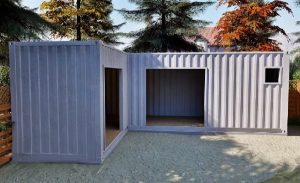 L Shaped 2x20ft Container House Example - Tiny House Universe