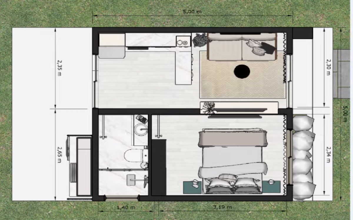 5x5m Masonry Mini House Design Idea - Tiny House Universe