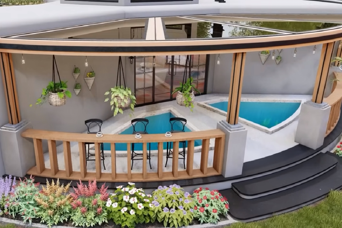 300m² Round Design Glass House Model - Tiny House Universe