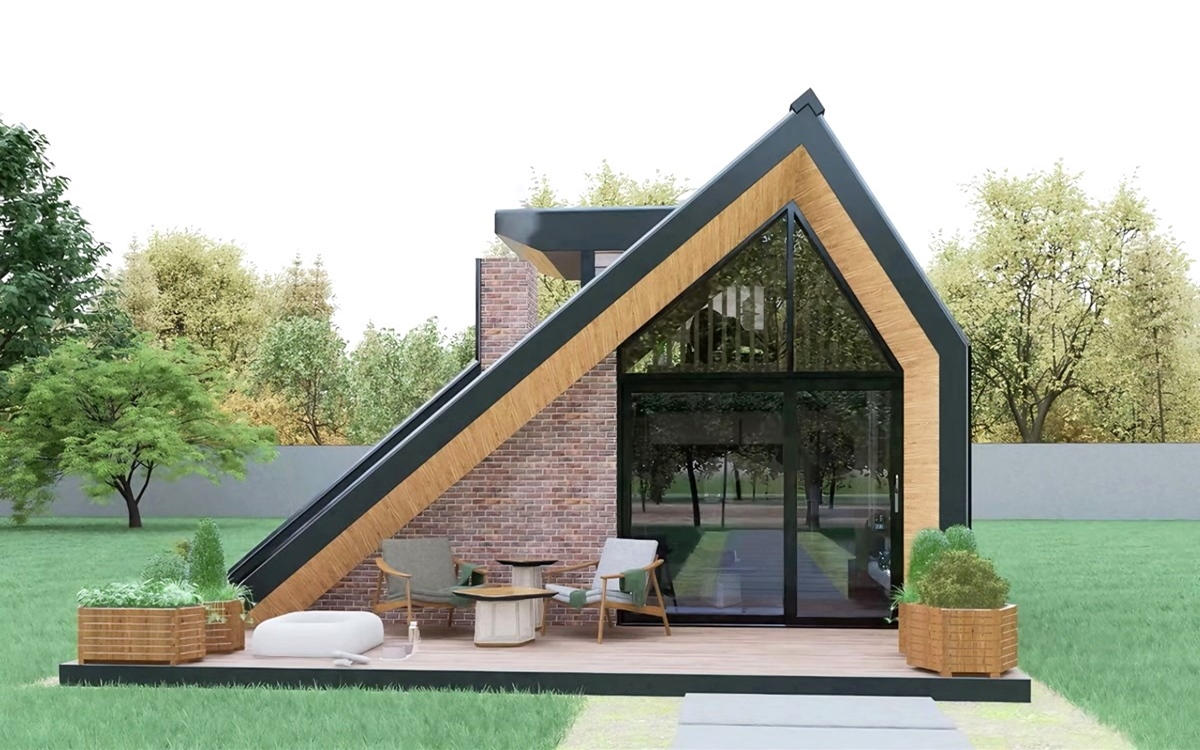25m2 Breathtaking Triangle House Design Idea - Tiny House Universe