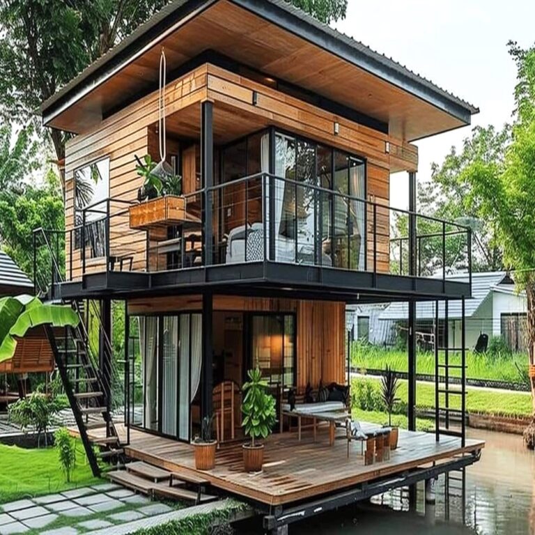 2 Storey Platform Rural House Design Ideas - Tiny House Universe