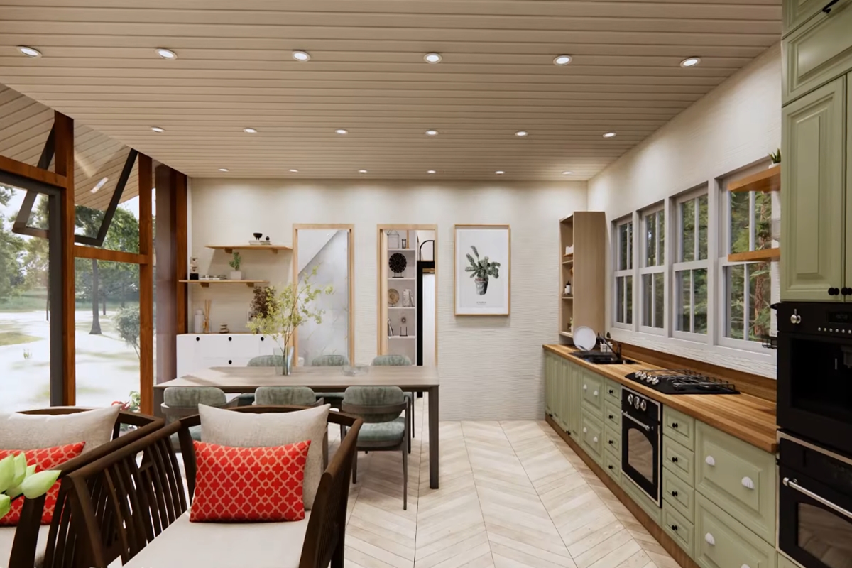 5x12m 3 Bedroom Loft Country House Example - Tiny House Universe