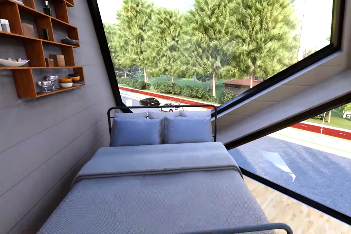 10x10 Ultra Modern Pentagon House Plan - Tiny House Universe