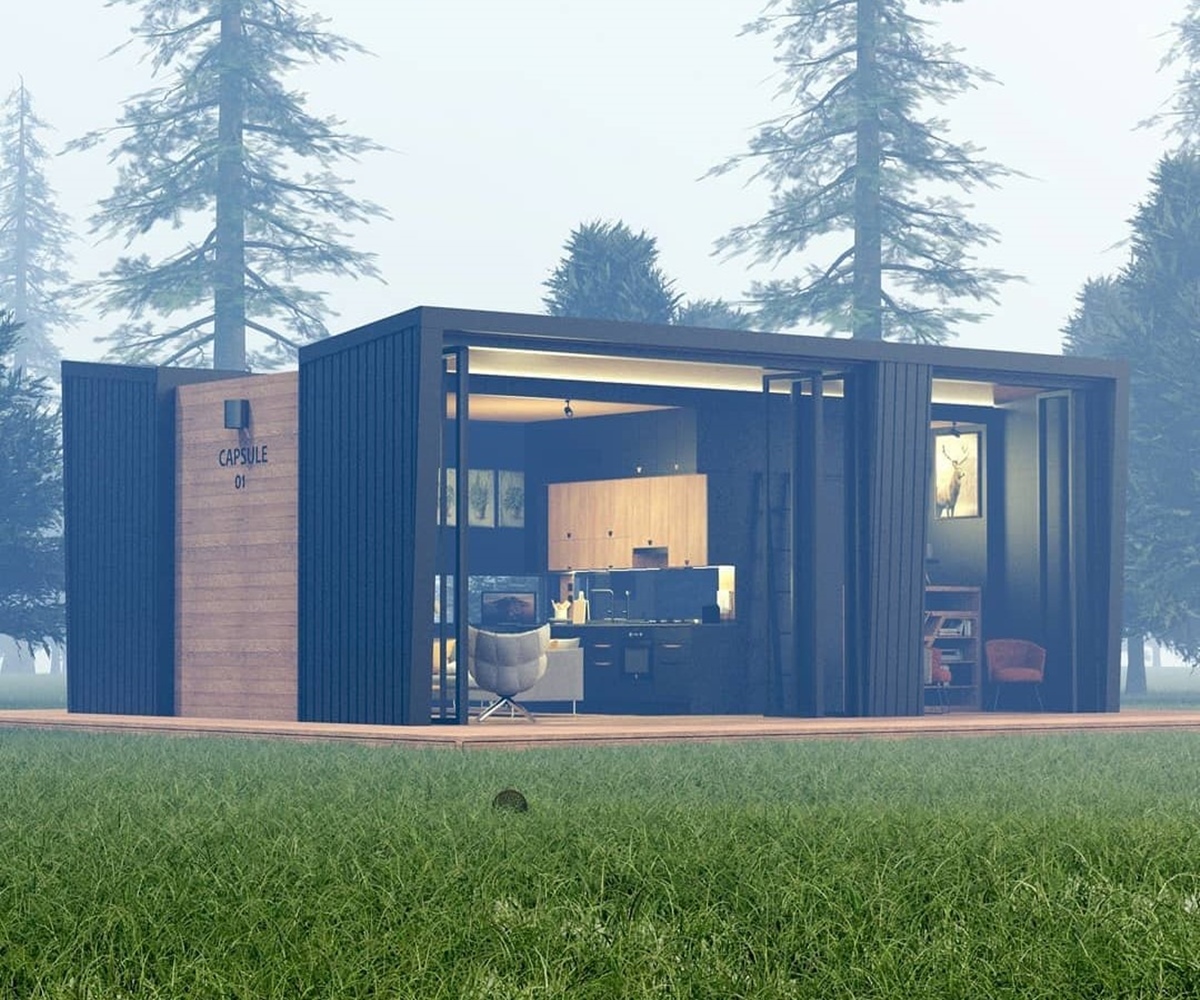 60 m2 Expanding Capsule Tiny House Model - Tiny House Universe